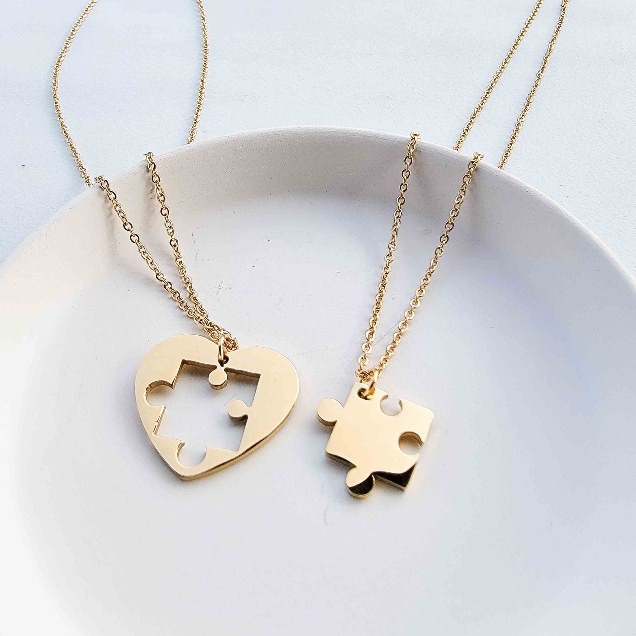 Heart puzzle piece necklace store